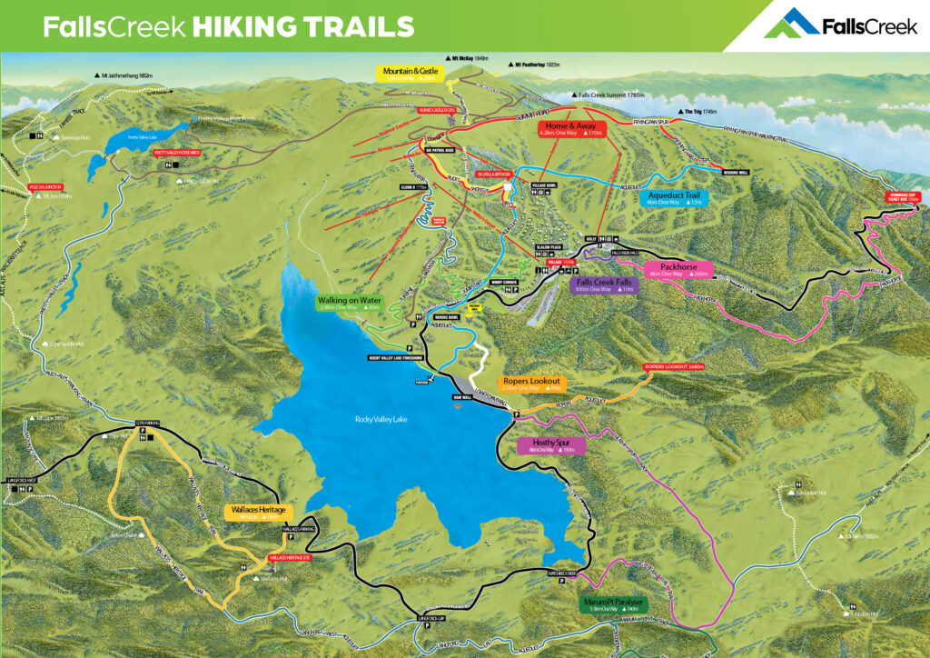 Hiking Trail Map - Falls Creek Alpine Resort